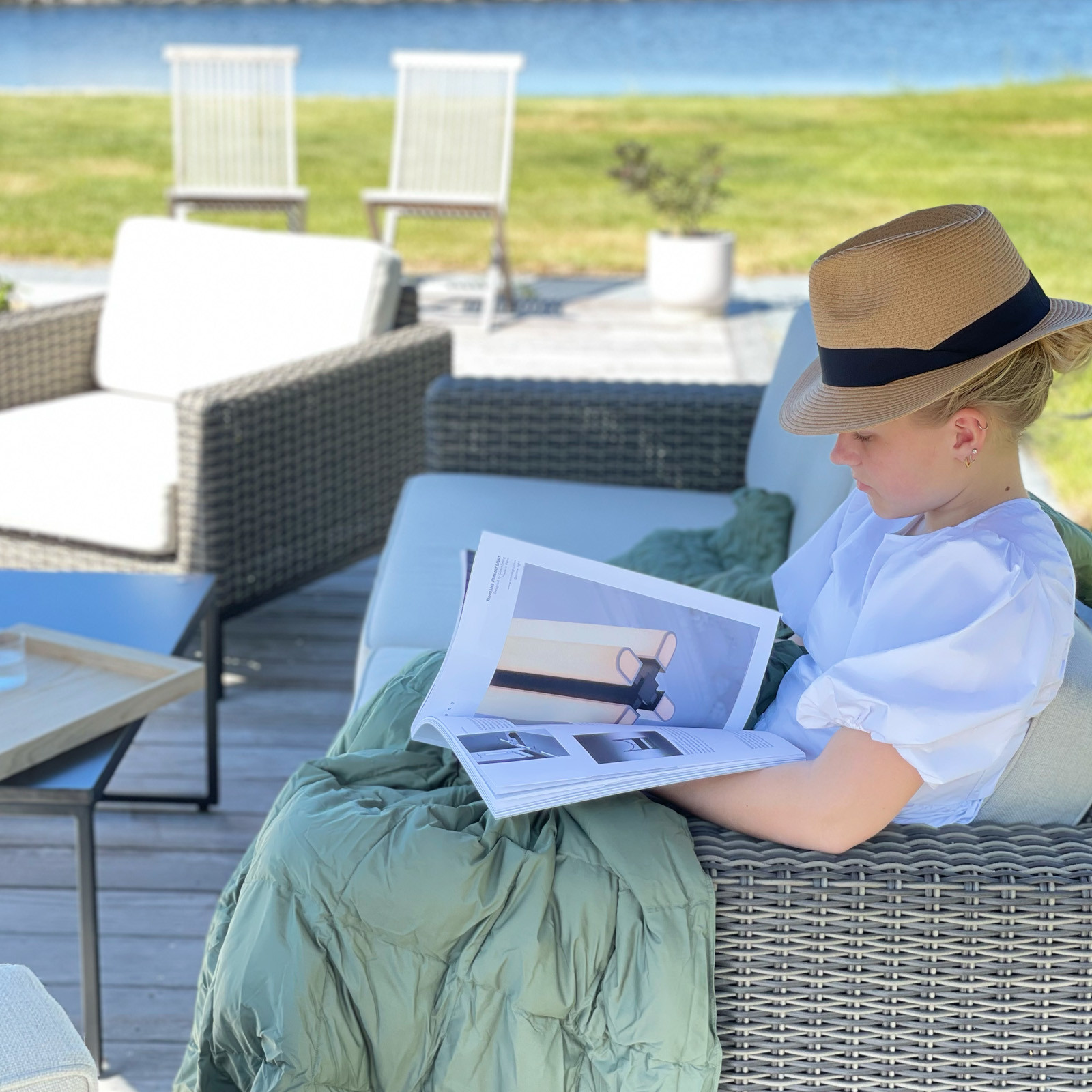 Dunpledd Med Veske - Olivine | Dun of Norway